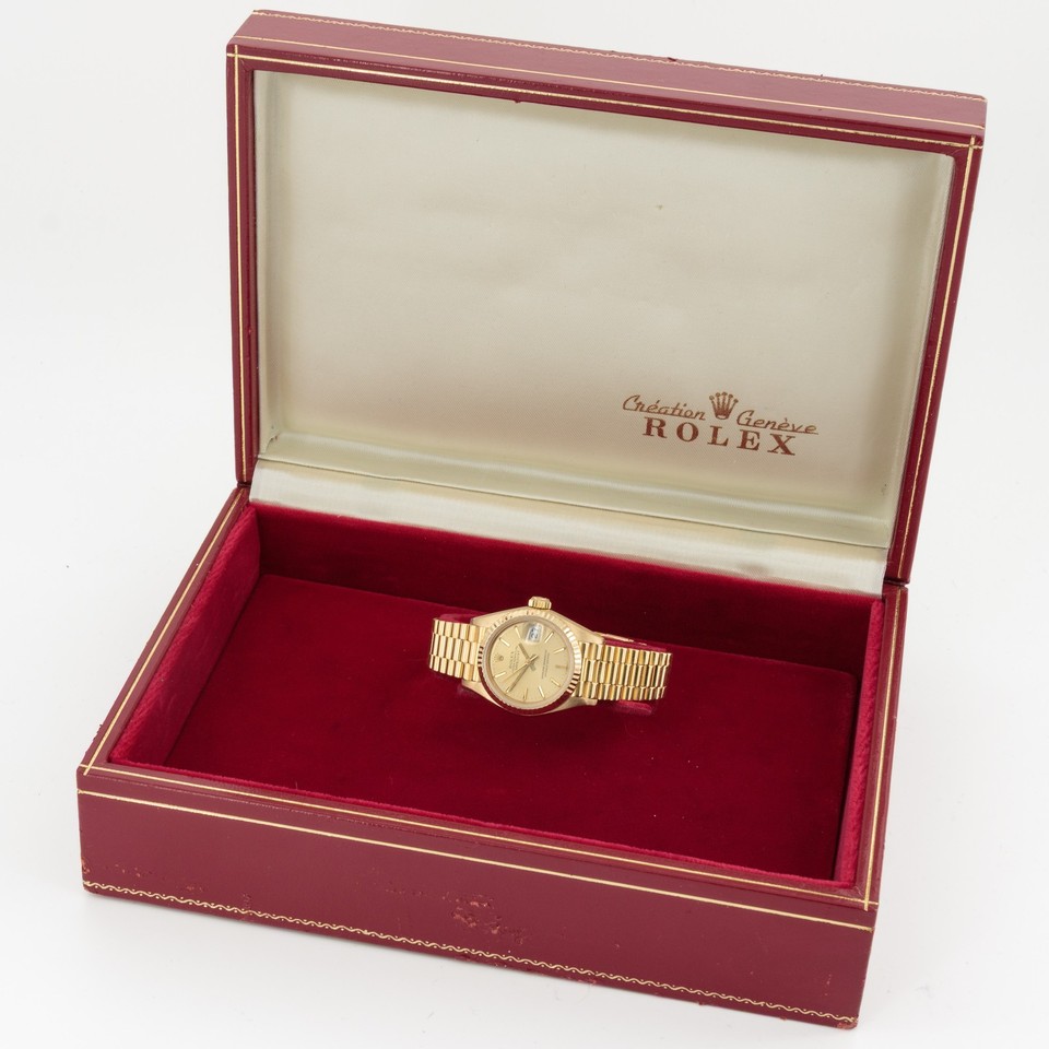 Ladies Rolex OP 18k Datejust 26mm Watch 69178 Champagne Dial w/Box # ...