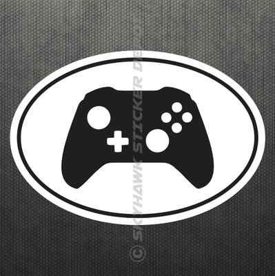 Gaming Controller Oval Sticker Vinyl Decal Video Game Console Sticker ...