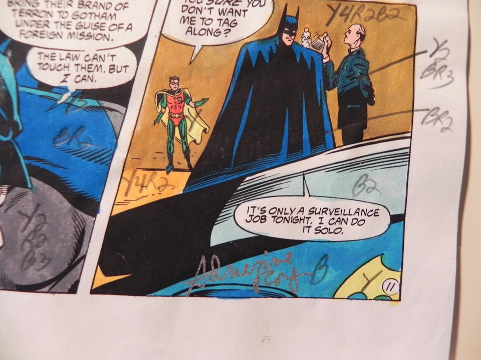DETECTIVE COMICS #653 BATMAN PRODUCTION COLOR ART SIGNED ADRIENNE ROY ...
