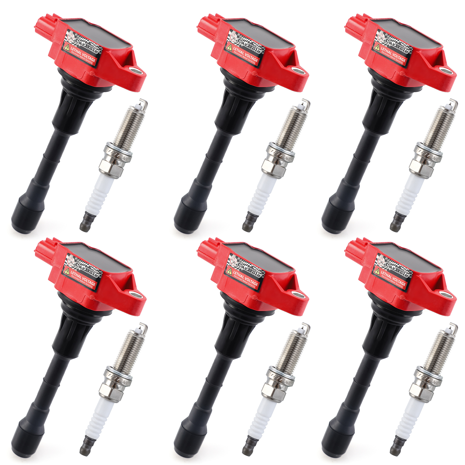 Set of 6 Ignition Coils UF550 & Spark Plugs for 2009-2019 Nissan Murano ...