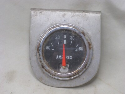 vintage AMPERES Gauge dial + - 60 AMPS amp indicator part w/ metal ...