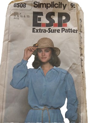 Simplicity Shirt Dress #8508 E.S.P. Uncut Size K (8 & 10 & 12) Miss | eBay