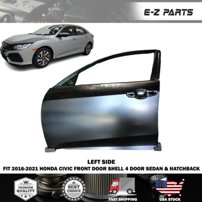 Fit 2016-2021 Honda Civic Left Front Door Shell 4 Door Sedan ...
