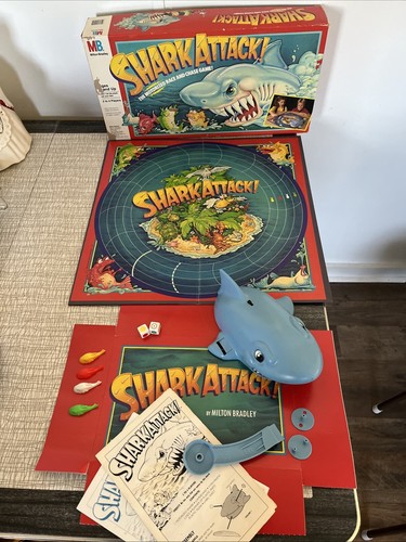 Vintage 1988 Shark Attack Board Game, Milton Bradley, COMPLETE ...