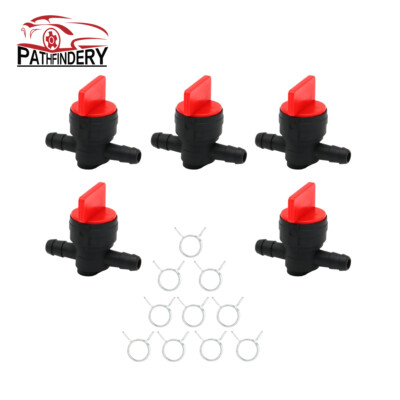 5 x 1/4" In-Line Straight Fuel Gas SHUT-OFF / CUT-OFF VALVES Lawn Mower ...