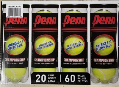 Penn Championship USTA League Tennis Balls 20 Cans 60 Balls Practice ...