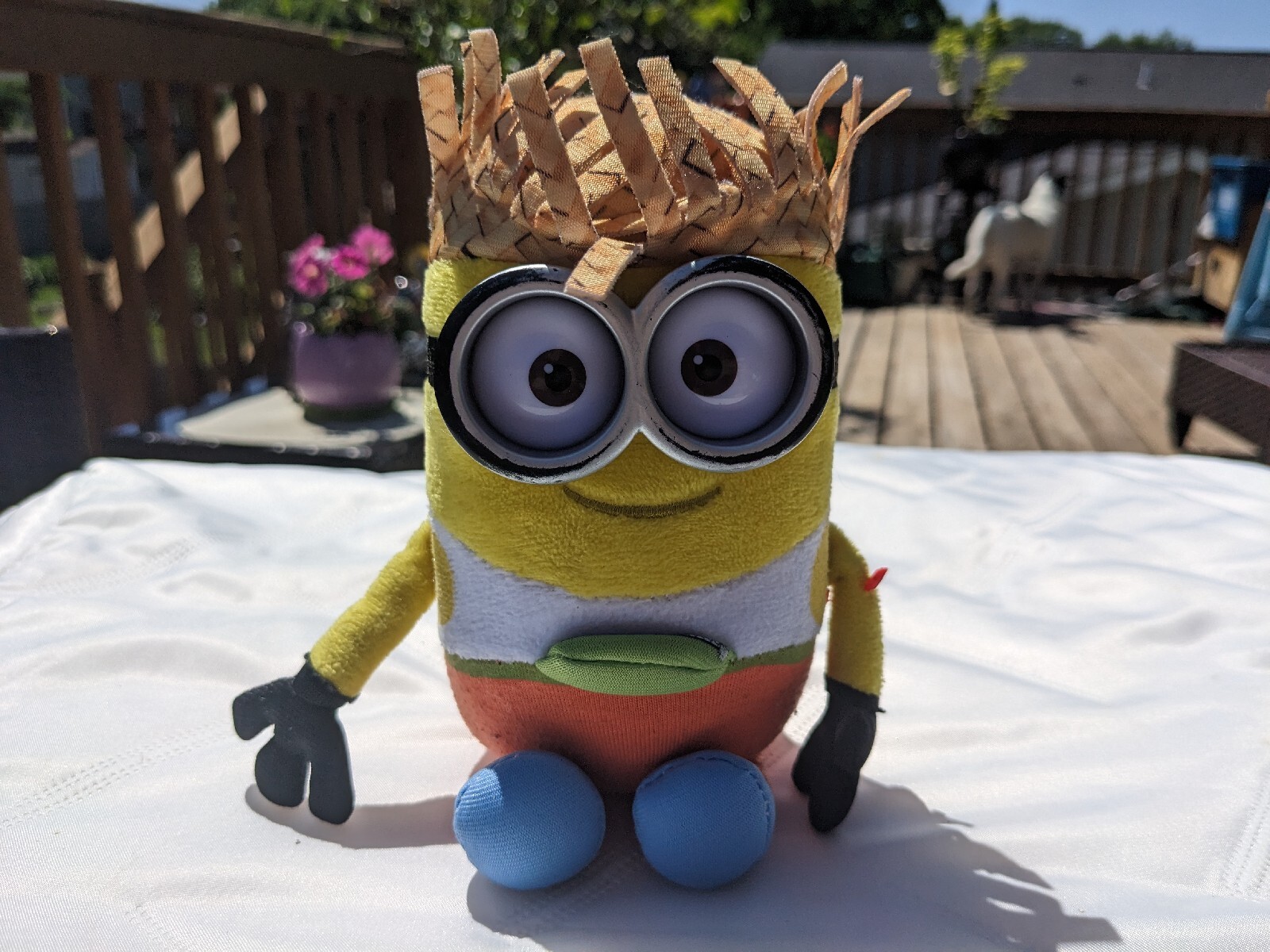 Ty Beanie Baby Dave Minion with Straw Hat Beanbag Plush Despicable Me 3 ...