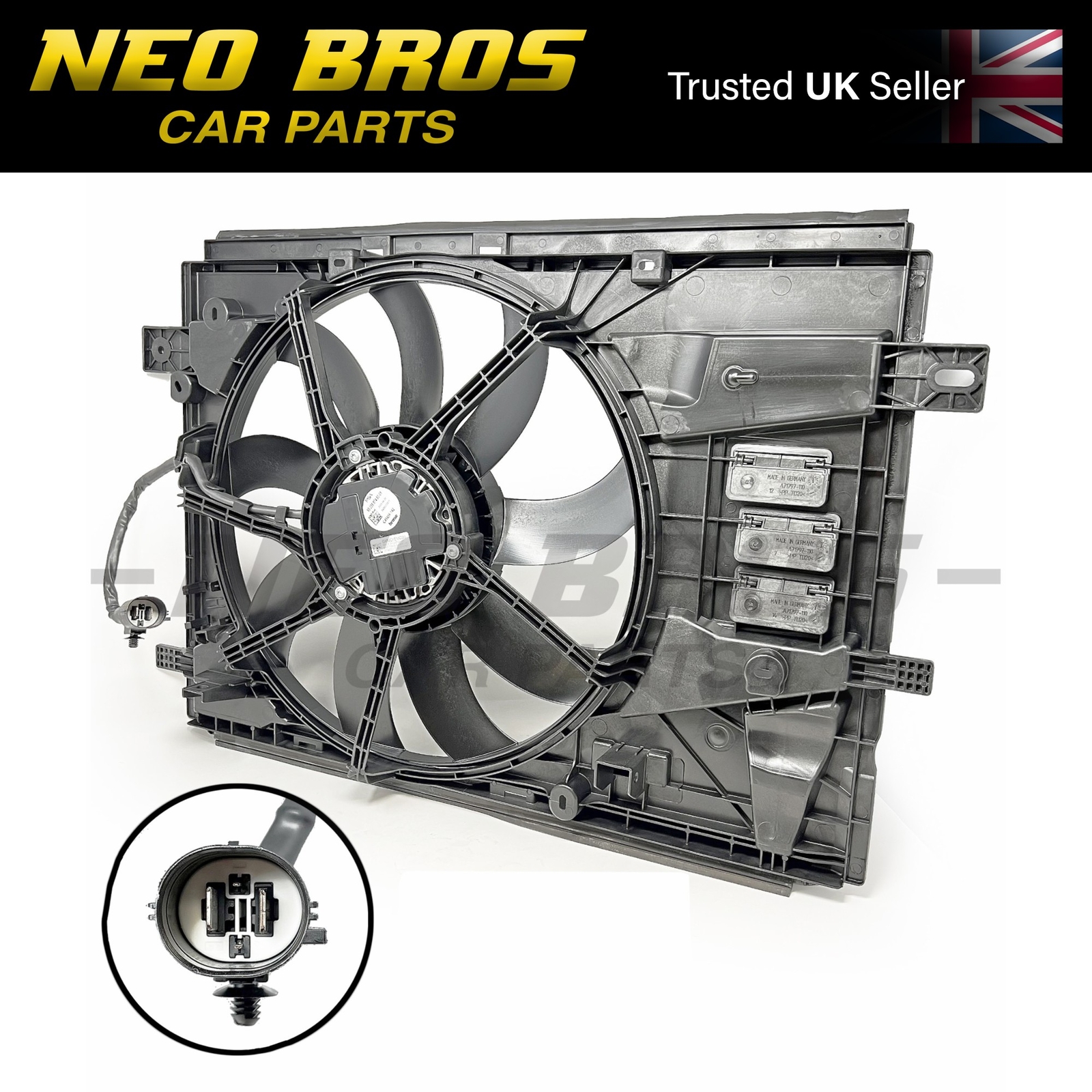 OE Radiator Cooling Fan Shroud 4 Pin Peugeot Expert 1.5 1.6 2.0 ...