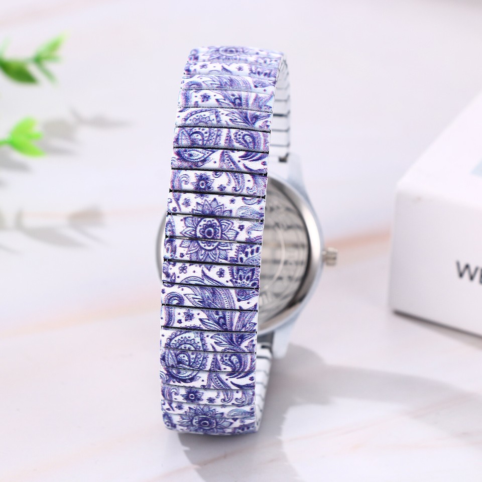 Womens Ladies Bohemian Easy to Read Quartz Wrist Watch Elastic Stretch ...
