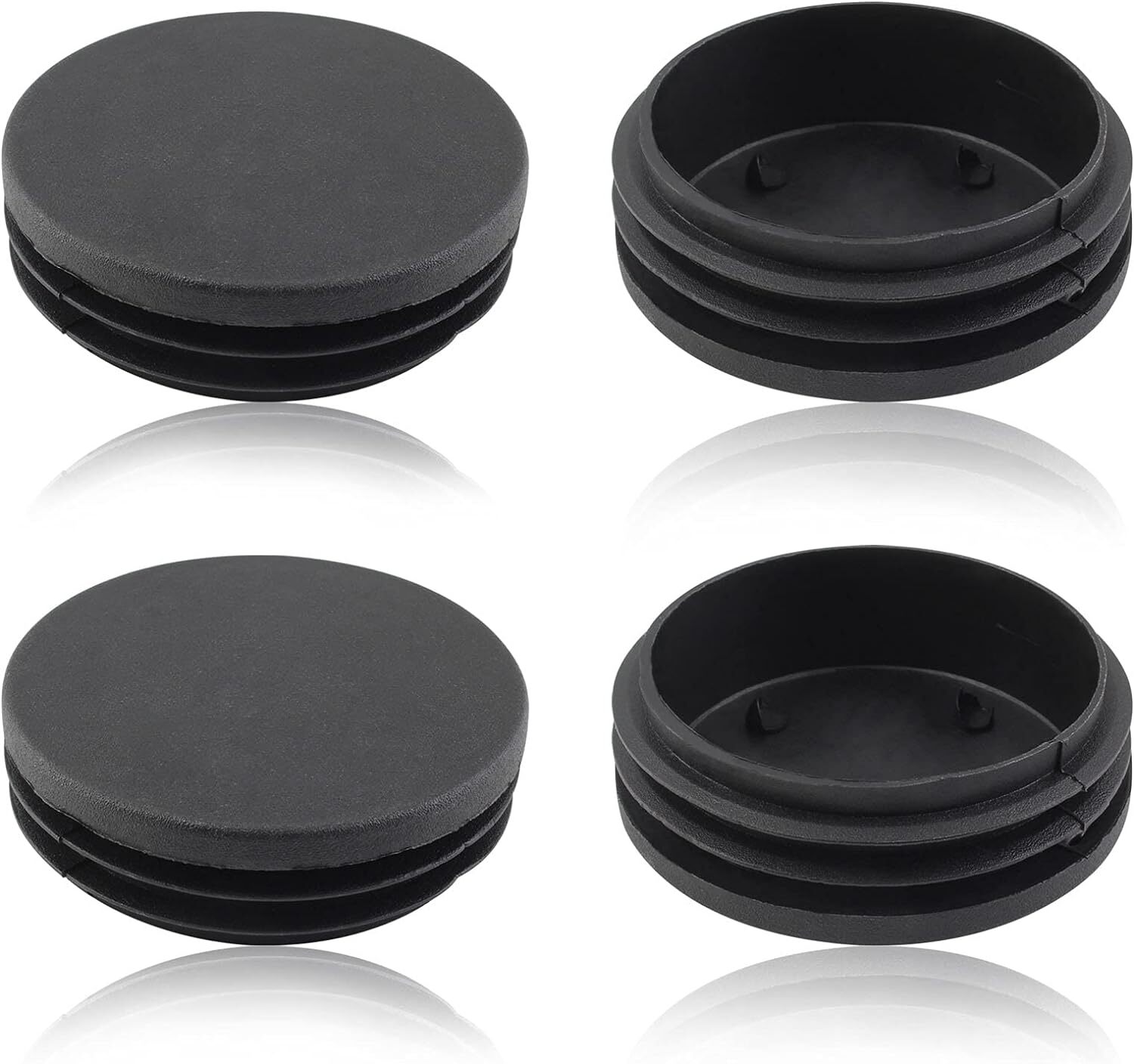 4 Pack 3 Inch 76mm Round Plastic Pipe Tubing End Cap for Round Tube ...
