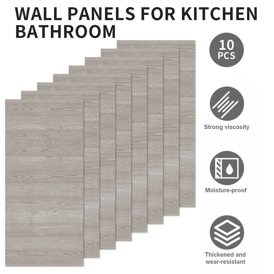 10pcs Self-Adhesive Tile Marble PVC Cladding Wall Panels for Kitchen ...