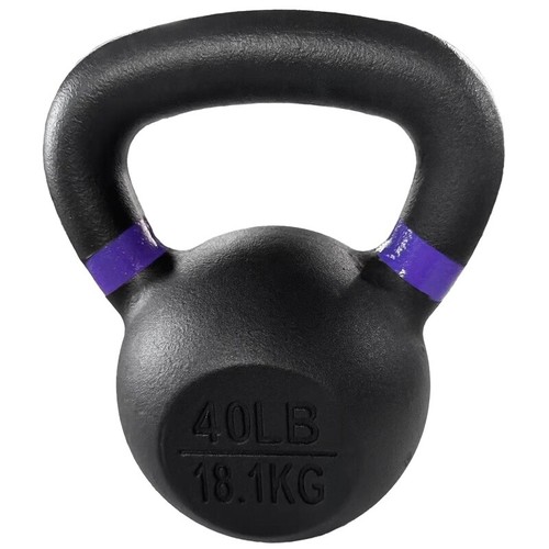 40lb Solid Cast Iron Kettlebell Durable Wide Handle Home Gym Workout ...