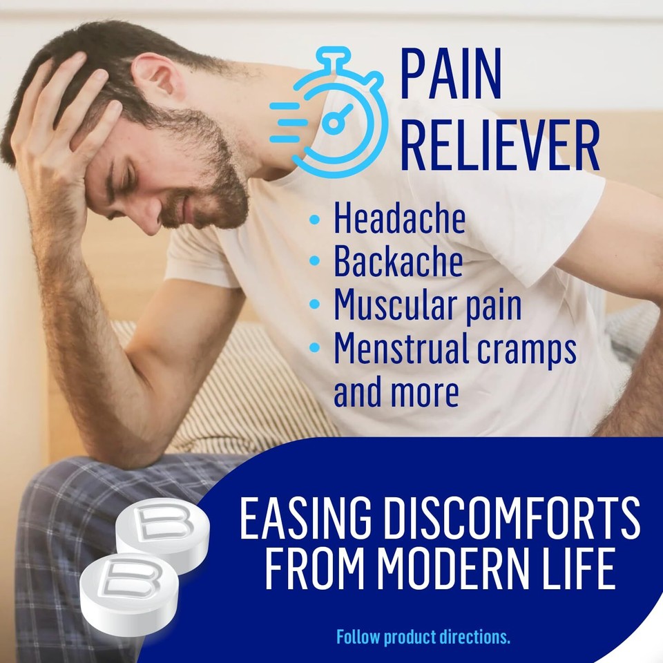 Bufferin Aspirin 325mg, Pain Reliever & Fever Reducer, with 3 Buffering ...