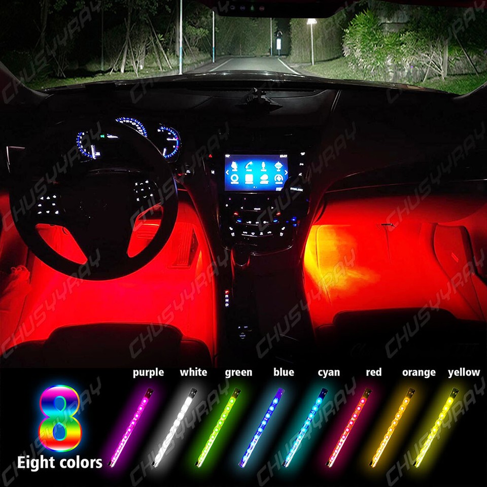 RGB LED Glow Car Interior Lamp Under Dash Footwell Seats Inside ...