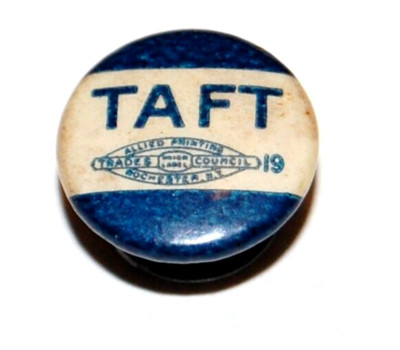 1908 WILLIAM H. TAFT LAPEL STUD campaign pin pinback button political ...