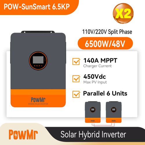 13KW 48V Solar Hybrid Inverter 110V/208V/220V Split Phase 140A MPPT ...