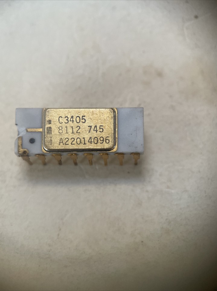 Vintage Intel C3405 3-bit Bipolar Control Register White Ceramic Gold ...