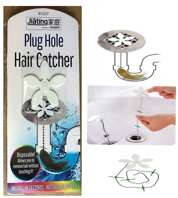 plug hole hair catcher shower bath drain sink bathroom drainer ...