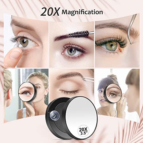 20X Magnifying Mirror, 20X Magnifying Mirror Suction Cup and Tweezers ...