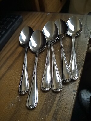 Reed & Barton Stainless Colby 18/10 7 1/8" Oval Soup Spoons (Set Of 6 ...