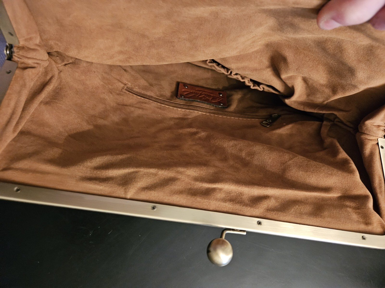 Patricia Nash Black Gold Metallic Rose Embossed Leat… - Gem