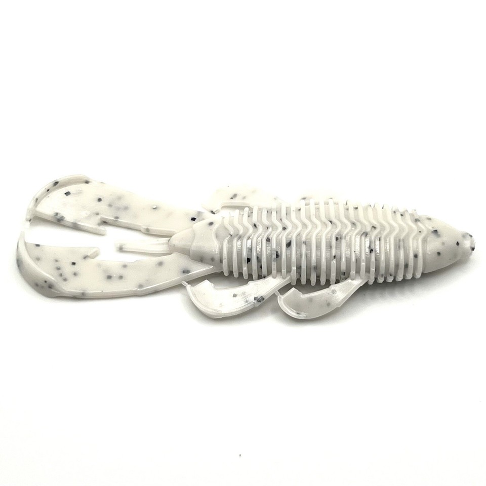 10ct 4'' White W/ Black Flake Bandito Style Bug bait / Creature fishing ...