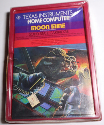 Texas Instruments Home Computer Moon Mine Game Cartridge & Manual MIB ...