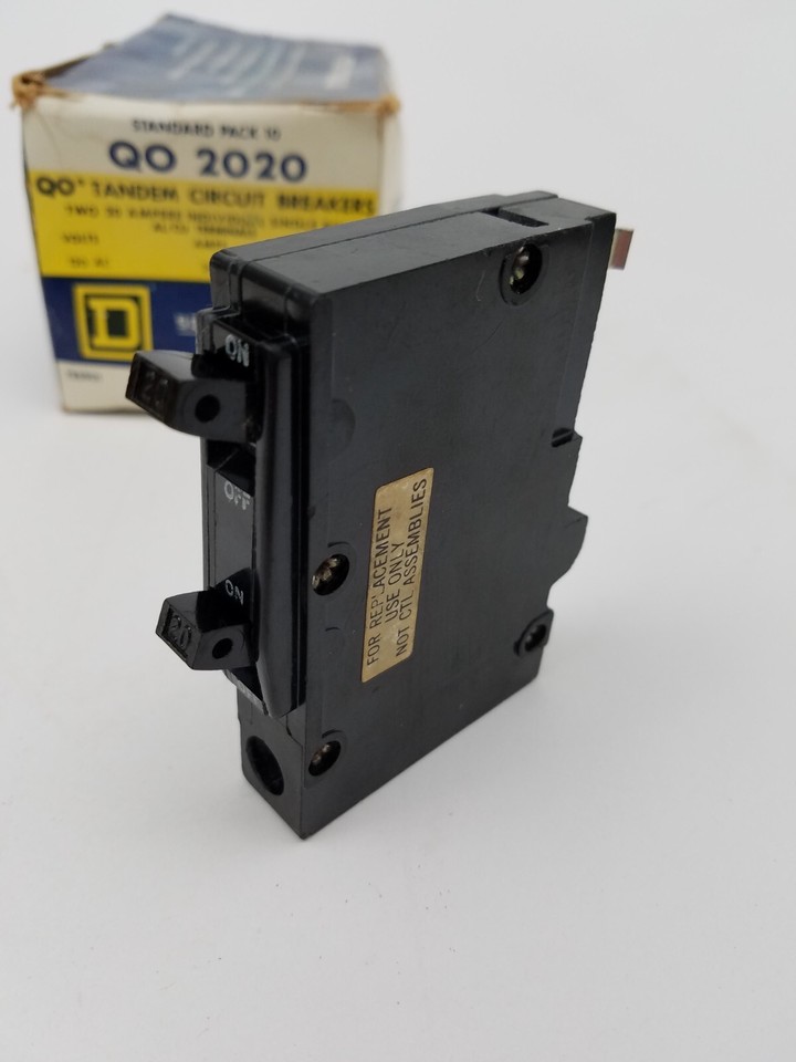 QO2020 Square D Twin Tandem 20 Amp Circuit Breaker NO HOOK (LOT OF 1 ...