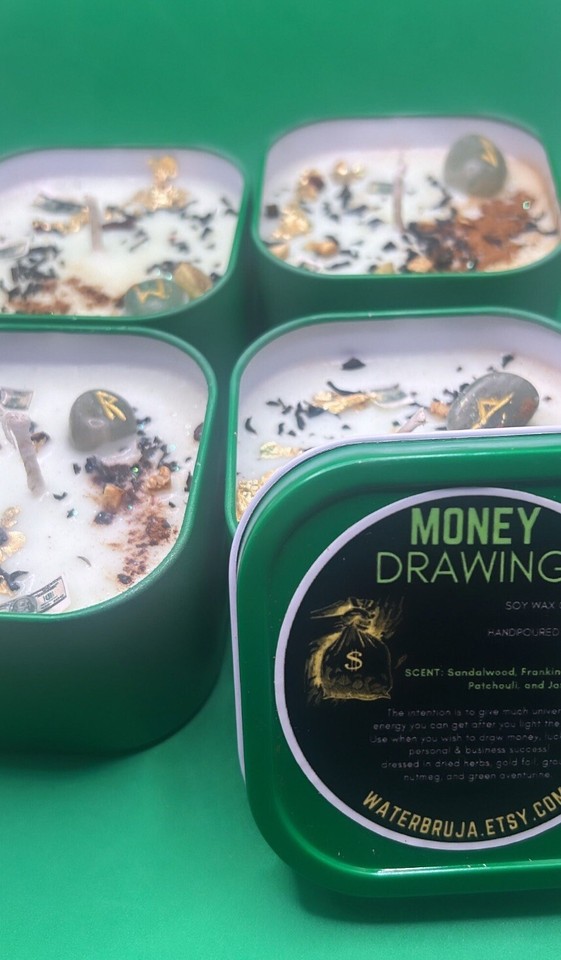 Money Drawing Candle, Ritual Candles, Money Candle, Money Gift Idea ...