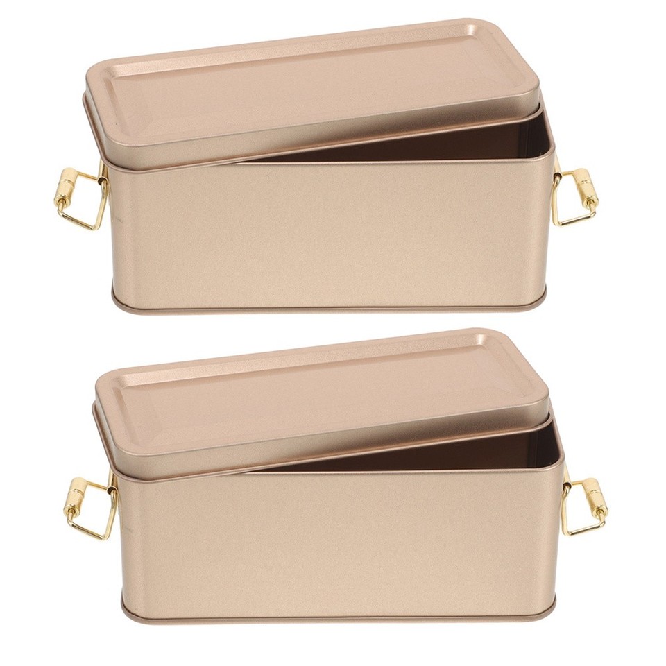 2pcs Tinplate Box Empty Cookie Tin Rectangular Boxes With | eBay Australia