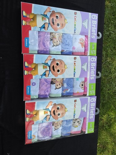 New Cocomelon Toddler Girls Briefs Underwear 6-Pack Sz 2T-3T 3same ...