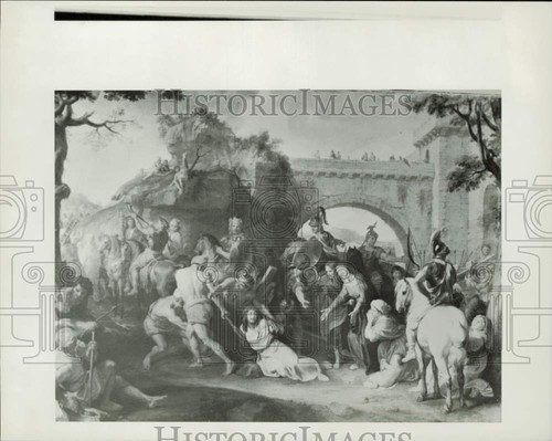 1985 Press Photo "Jesus Carrying the Cross" painting by artist Charles ...