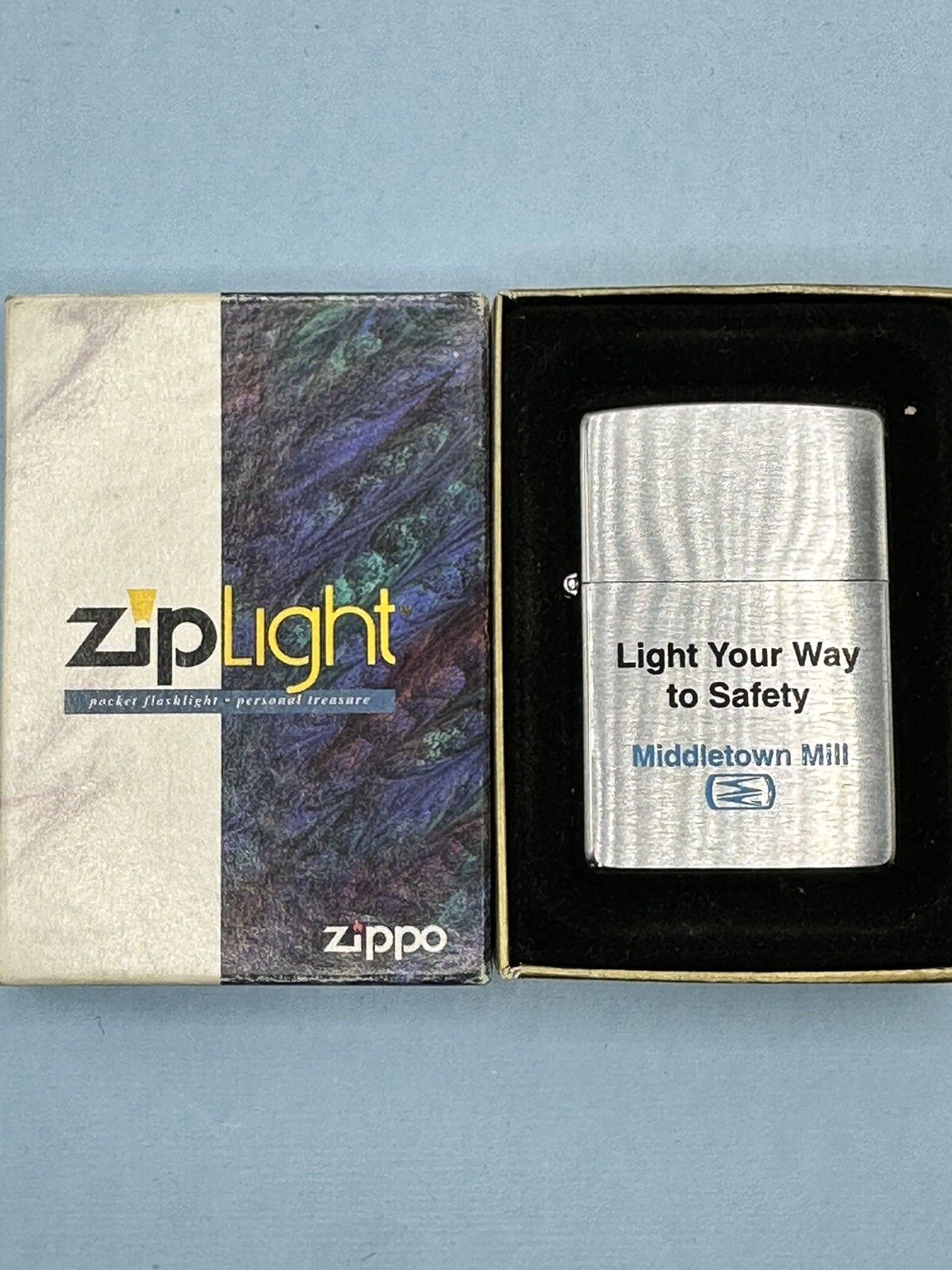 Vintage 2001 Middletown Mill Chrome Ziplight Zippo Flashlight NEW ...