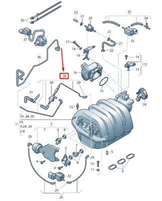 NEW AUDI A6 AVANT C7 VACUUM PIPE WITH NON-RETURN VALVE 06E133773AR ...
