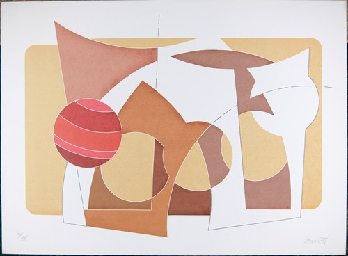 Signed by Thomas Barrett, Vintage Serigraph Print, Modern Abstract ...
