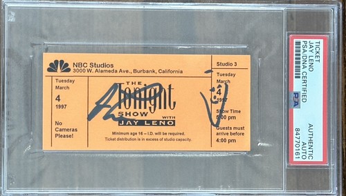 Jay Leno Signed The Tonight Show Full Authentic NBC Ticket Autograph ...