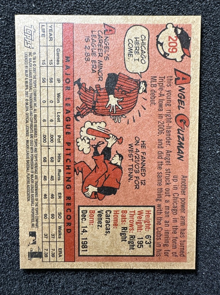 ANGEL GUZMAN #209 2007 Topps Heritage QTY Chicago Cubs | eBay