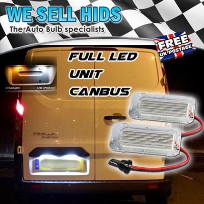 FORD TRANSIT NUMBER PLATE LED CANBUS ERROR FREE 18 LED ICE WHITE ...