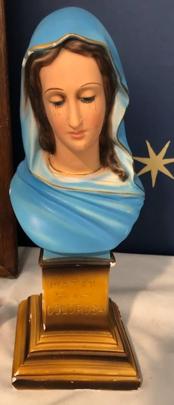 Catholic Antique Vintage Statue of Mater Dolorosa 12" Mother Mary ...