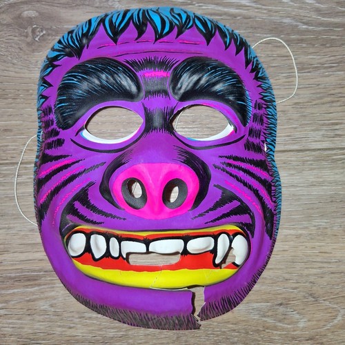 Vintage Purple Monster Mask Halloween Costume Accessory Broken Jaw ...