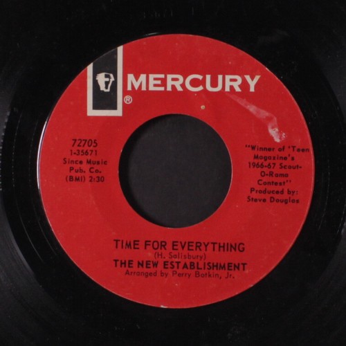 NEW ESTABLISHMENT: time for everything / and we were strangers Mercury ...