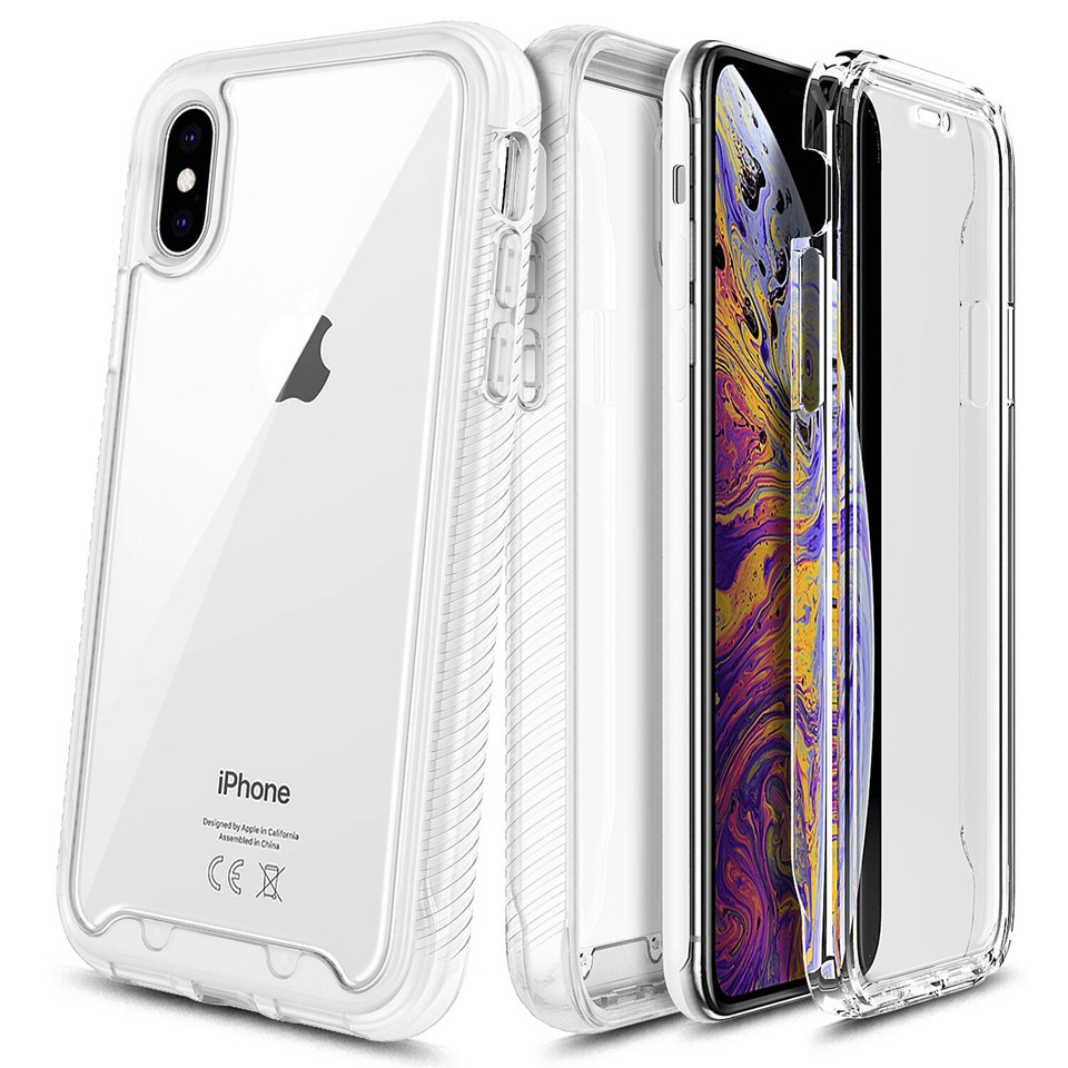 Full Body Defender Case For iPhone X XR Xs Max, Built-In Screen ...