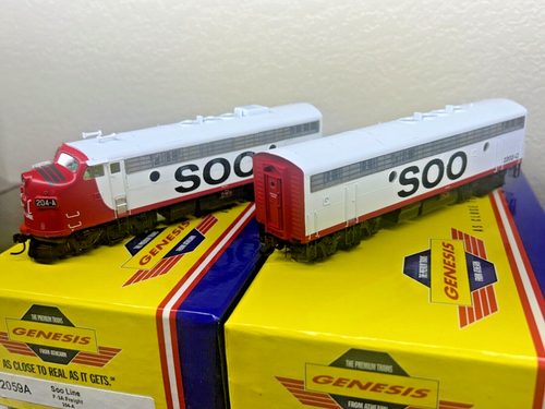 SOO LINE FREIGHT F7 - A/B units - DC / DCC Ready " RED NOSE " HO Scale ...