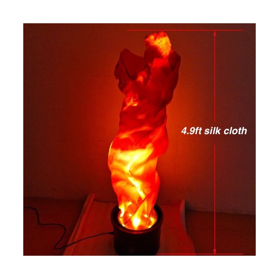4.9ft Fake Fire LED Fake Campfire Artificial Fire Flames Silk Flame ...