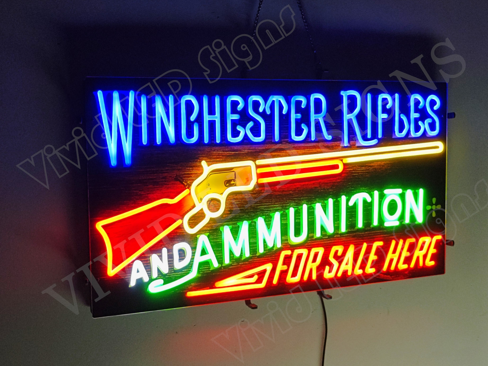 Winchester Rifles And Ammunition 24" Vivid LED Neon Sign Light Lamp ...