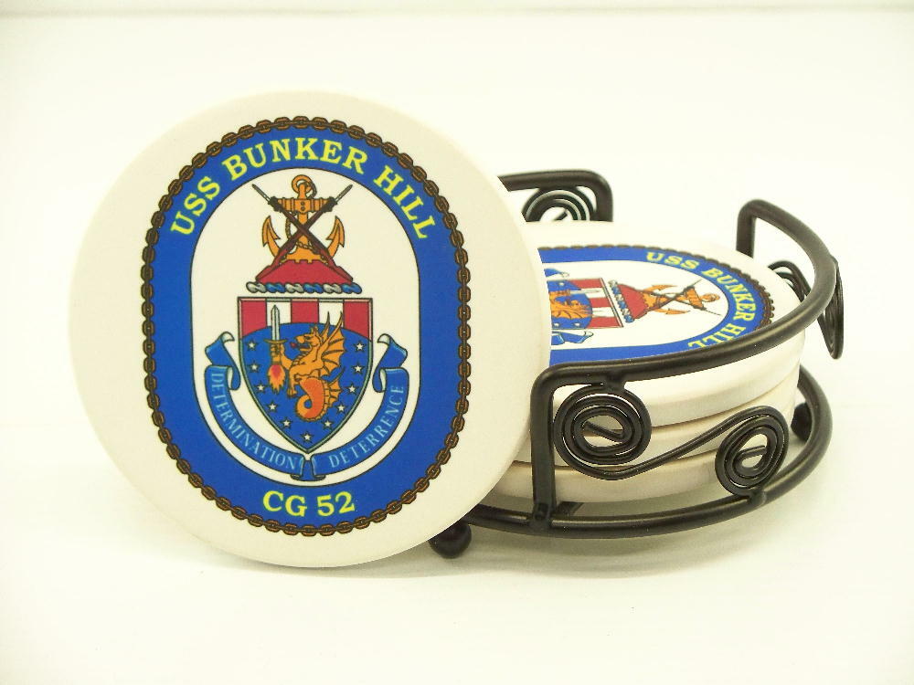 USS BUNKER HILL CG 52 Coasters Military USN U S Navy | eBay