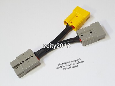 Anderson GENUINE plug Grey/Yellow/Grey Double Adaptor 12v 50A 6mm ...