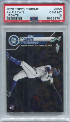 2020 Topps Chrome Update Kyle Lewis Card #U59 Rookie Card RC PSA 10 GEM ...