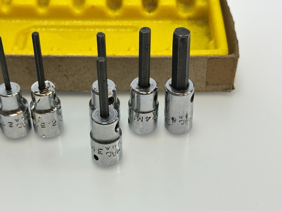 MAC Tools USA 7pc Metric 1.5mm-6mm 1/4” Drive Hex Socket Driver Set w ...