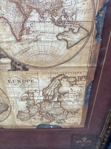 Old World Map Corners Framed Art 25-26x31-32 | eBay